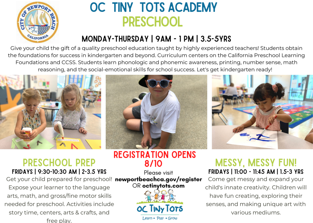 Fall Registration Opens 8/11, not 8/10!! - OC Tiny Tots Academy